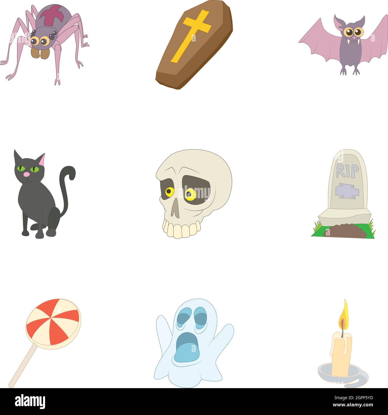 Terrible holiday icons set, cartoon style Stock Vector Image & Art - Alamy