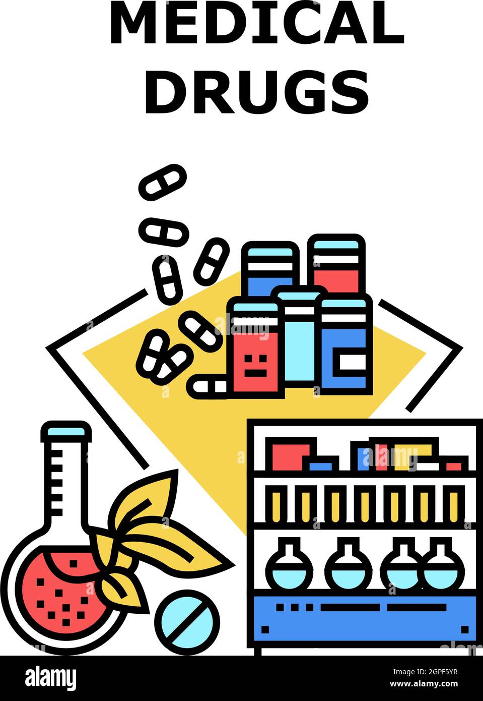 Medical Drugs Vector Concept Color Illustration Stock Vector Image ...