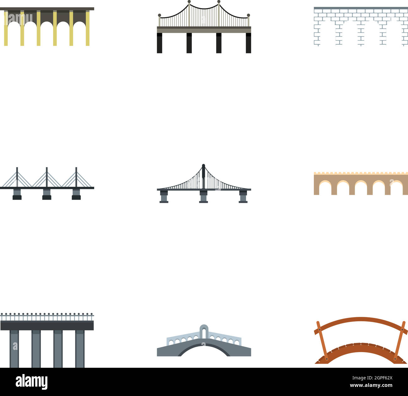 Bridge icons set, flat style Stock Vector Image & Art - Alamy