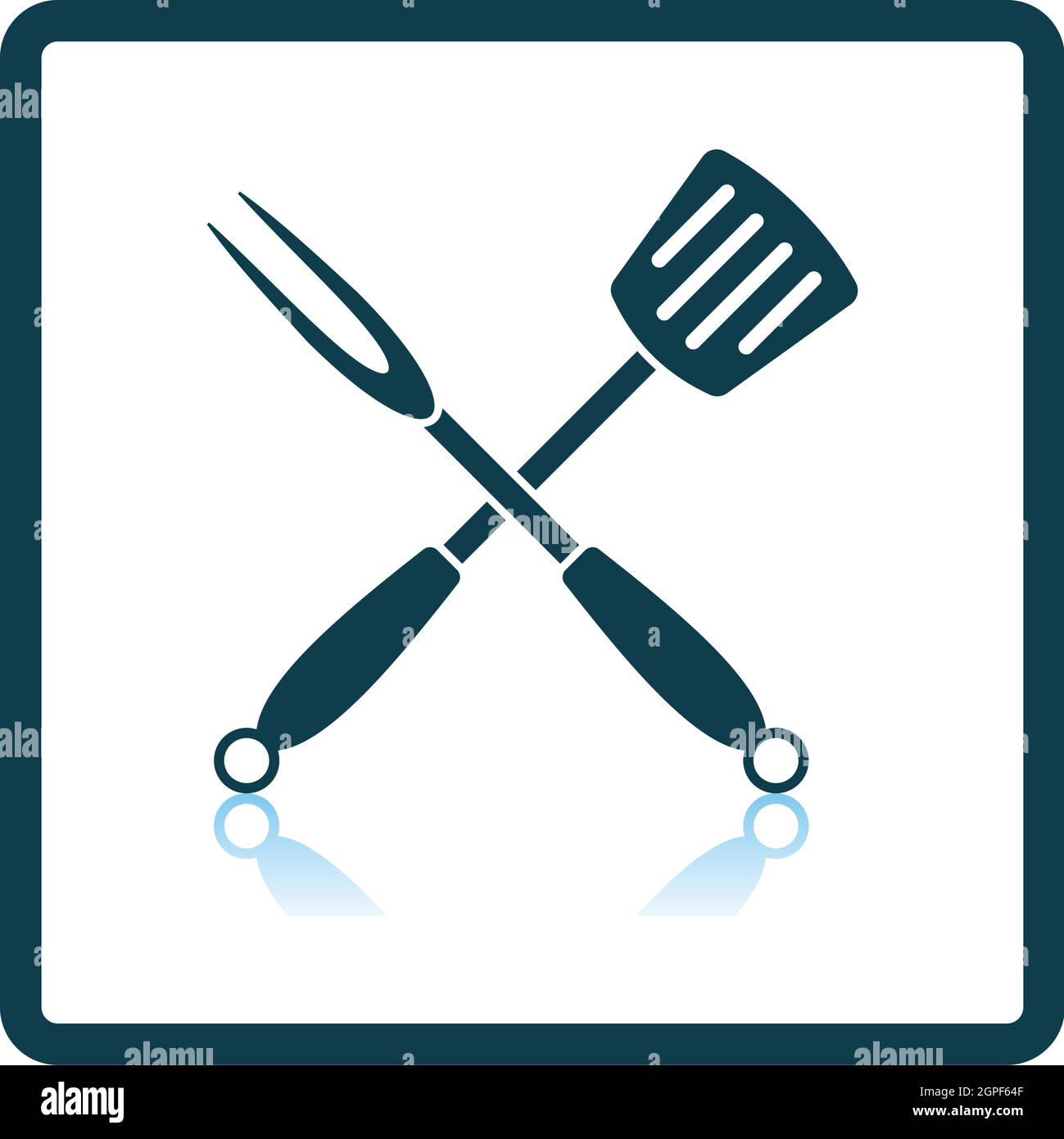 Crossed Frying Spatula And Fork Icon Stock Vector Image & Art - Alamy