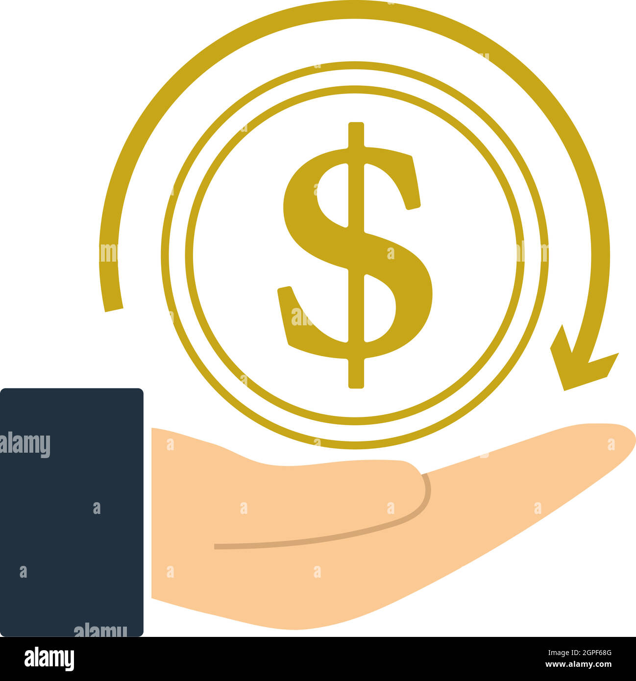 Cash Back Coin To Hand Icon Stock Vector Image & Art - Alamy