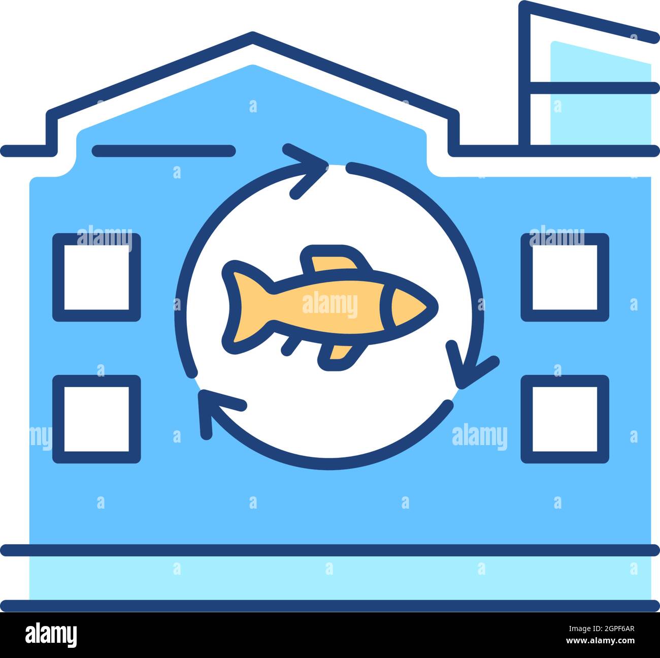 Fish processing plant RGB color icon Stock Vector Image & Art - Alamy