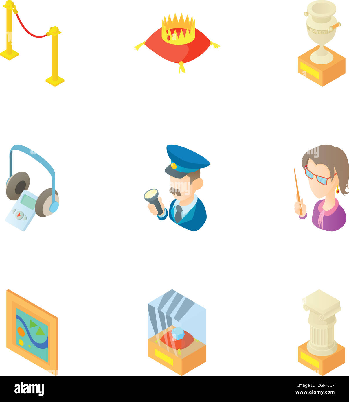 Walk in museum icons set, cartoon style Stock Vector Image & Art - Alamy