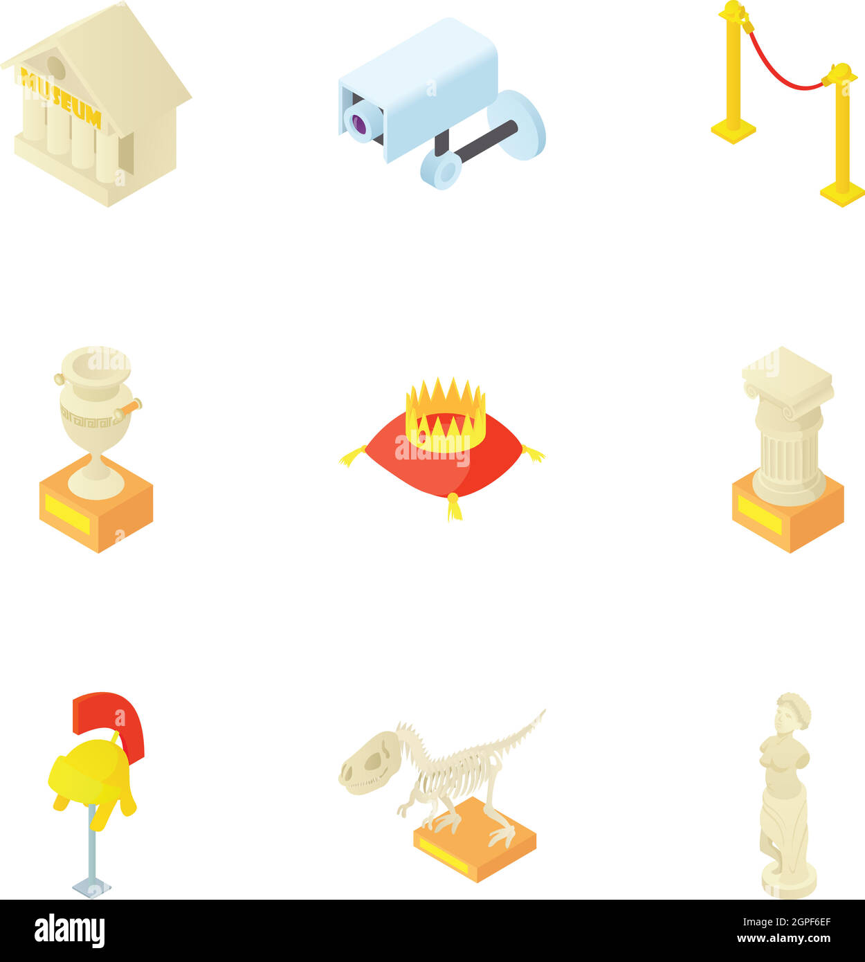 Items in museum icons set, cartoon style Stock Vector Image & Art - Alamy