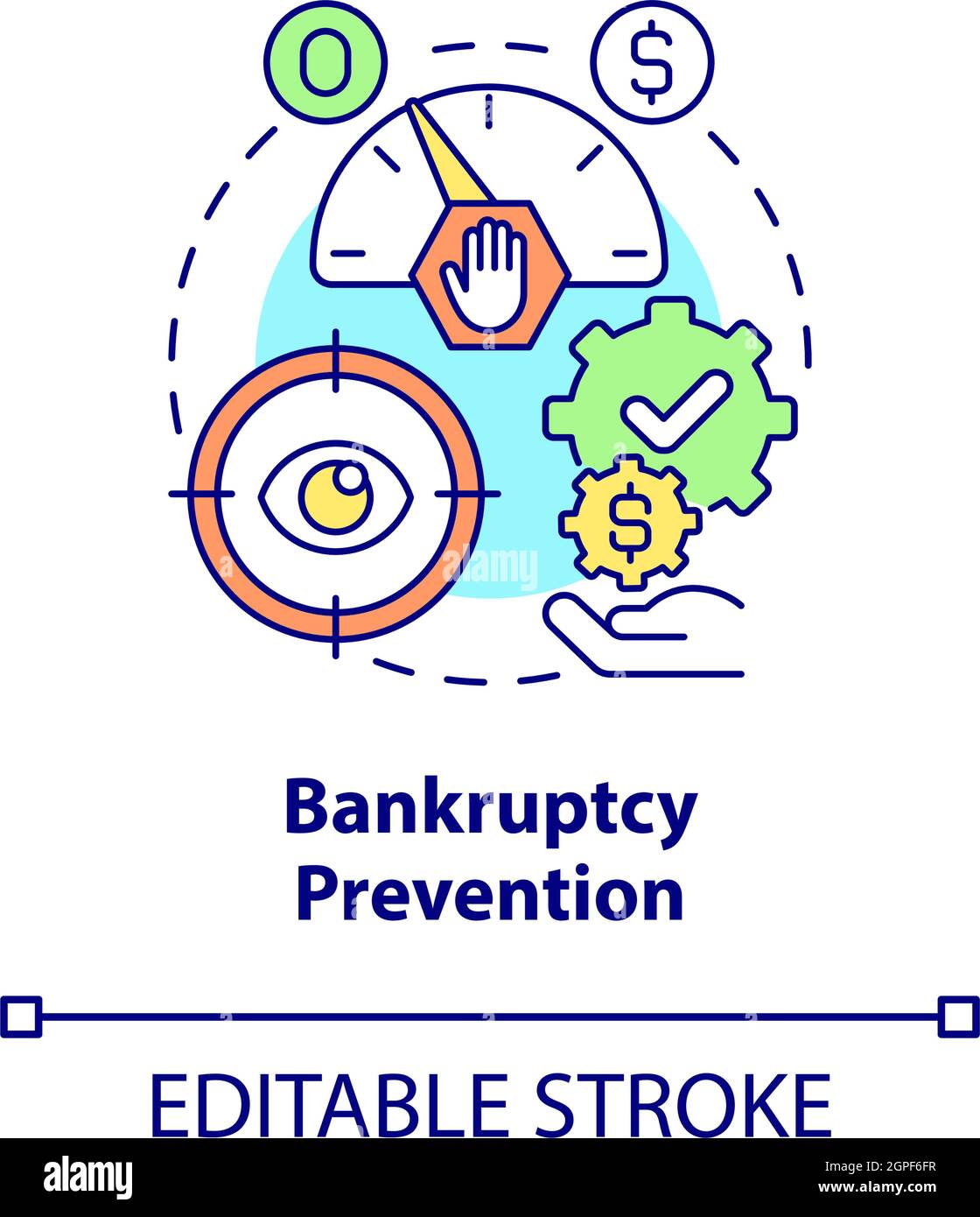 Bankruptcy prevention concept icon Stock Vector Image & Art - Alamy