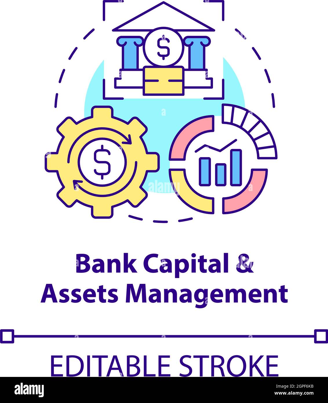 Bank capital and assets management concept icon Stock Vector Image ...