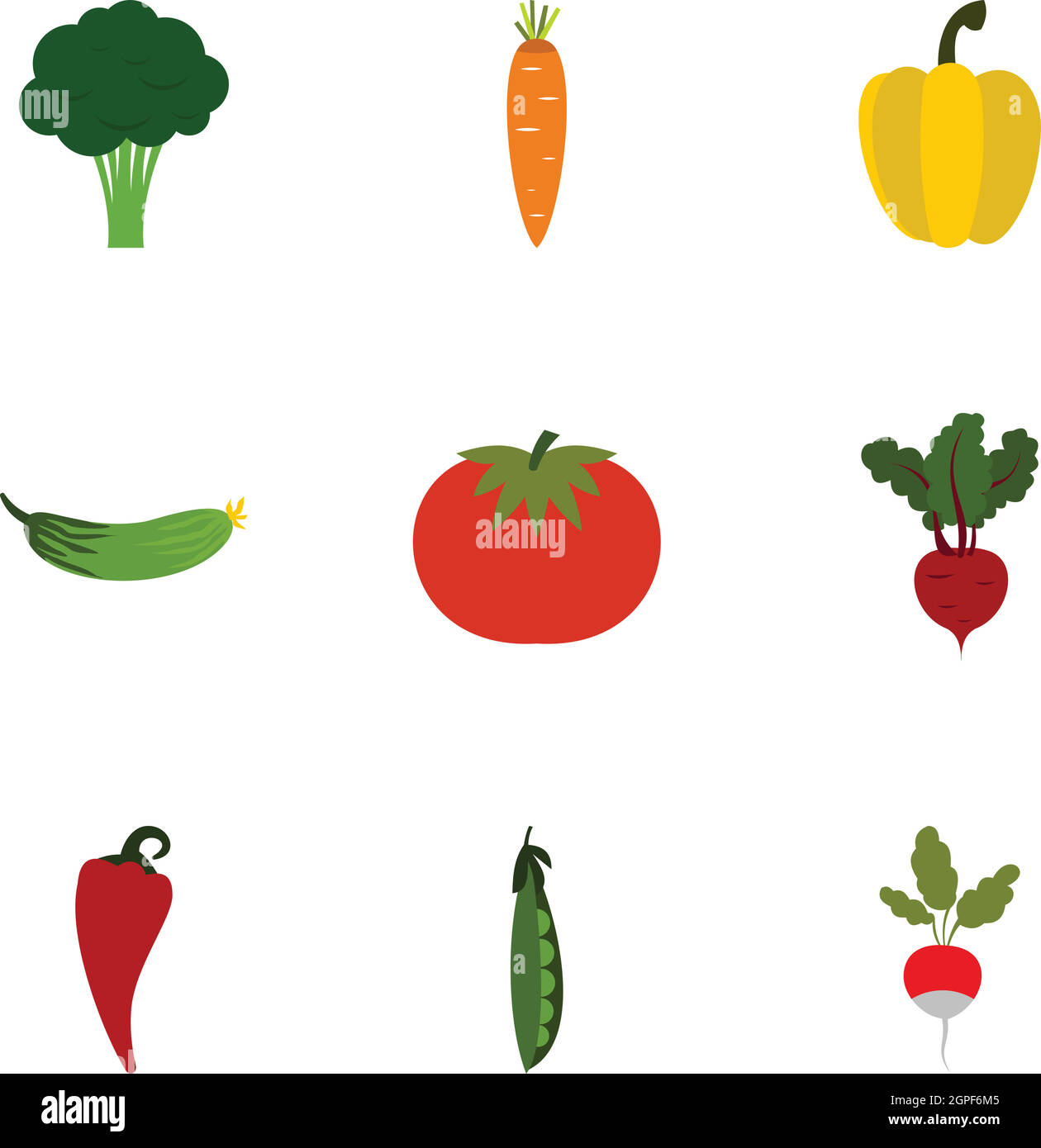 Vegetables icons set, flat style Stock Vector Image & Art - Alamy