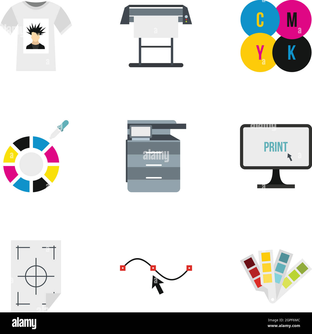 Printer icon in flat style vector image Stock Vector Image & Art - Alamy