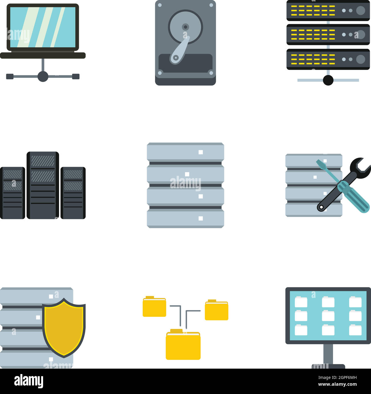 Computer repair icons set, flat style Stock Vector Image & Art - Alamy
