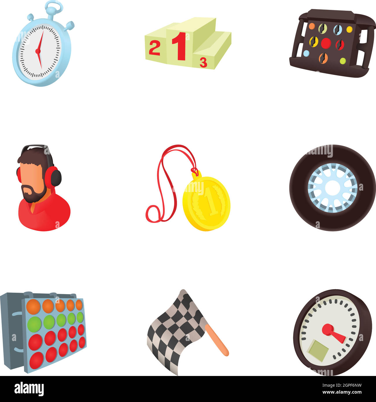 Speed race icons set, cartoon style Stock Vector Image & Art - Alamy