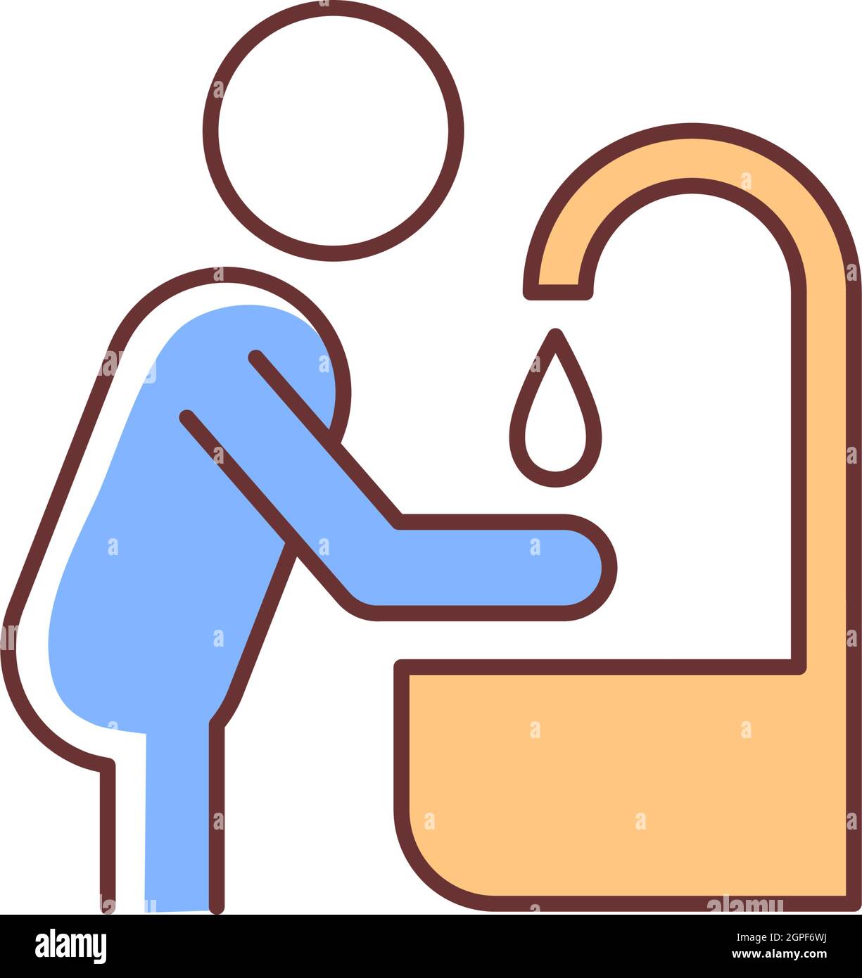 Wash hands RGB color icon Stock Vector Image & Art - Alamy