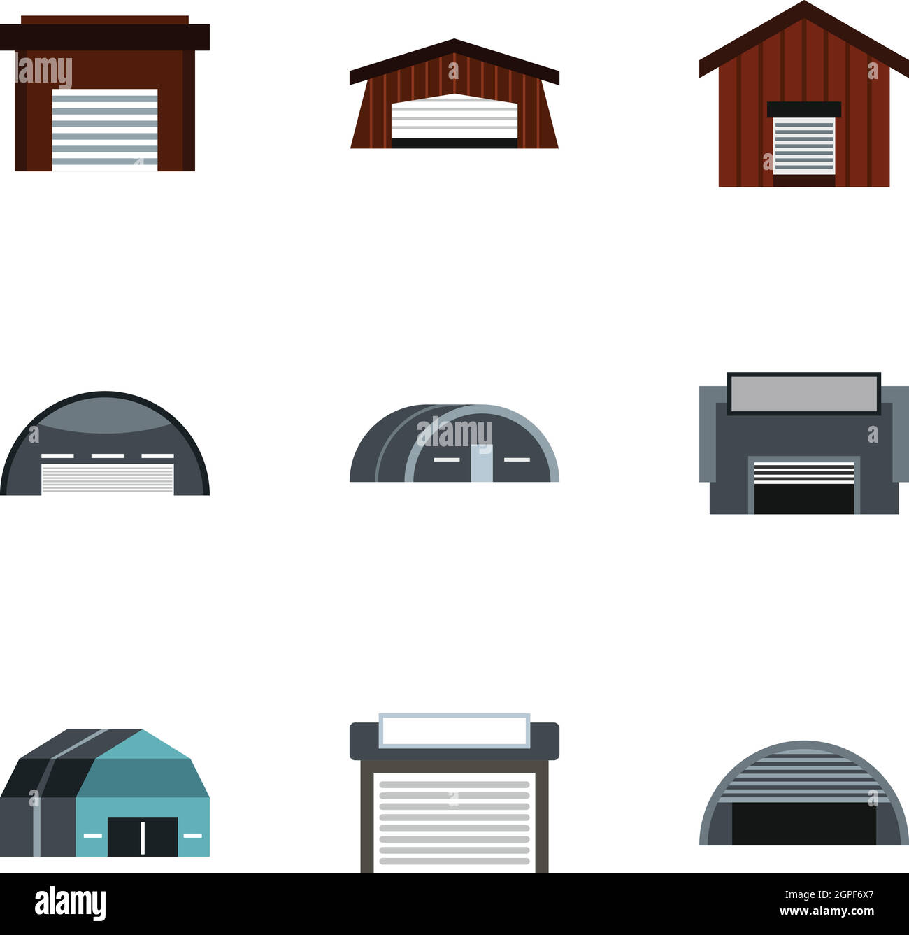 Types of garages icons set, flat style Stock Vector Image & Art - Alamy