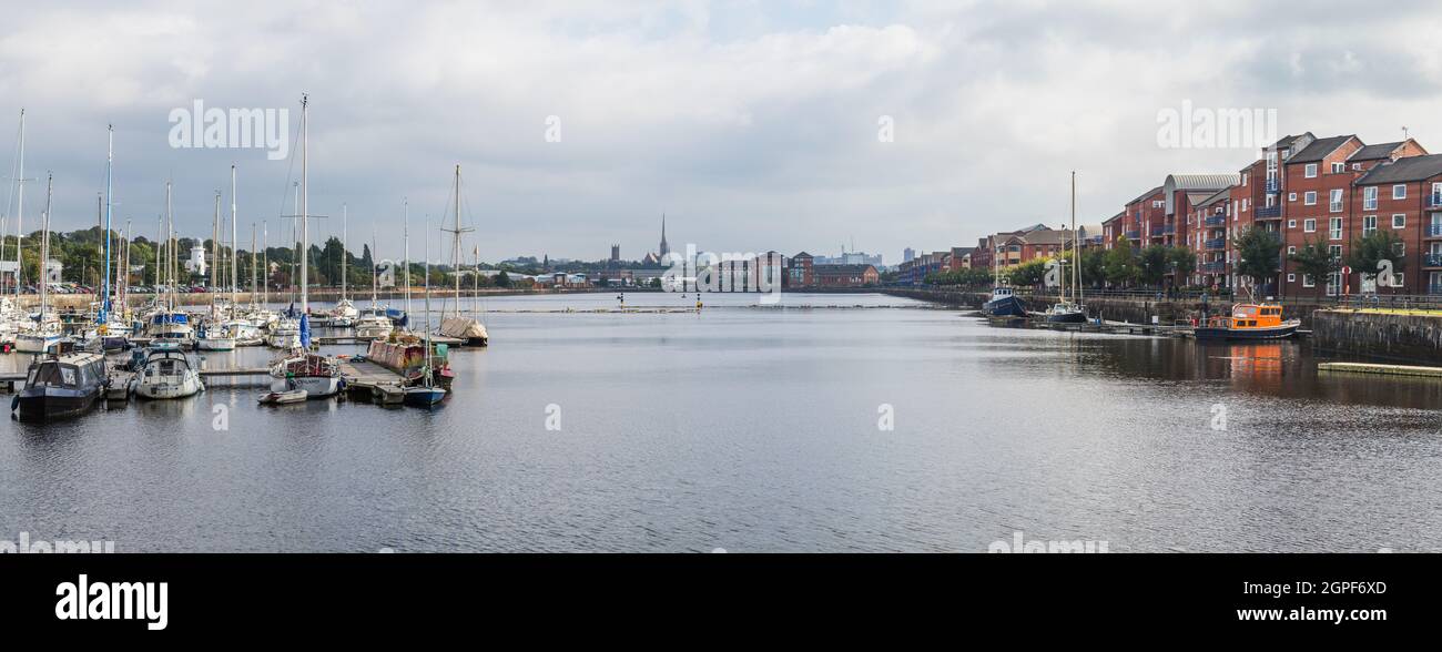 A multi image panorama of Preston Marina and the old docklands area ...
