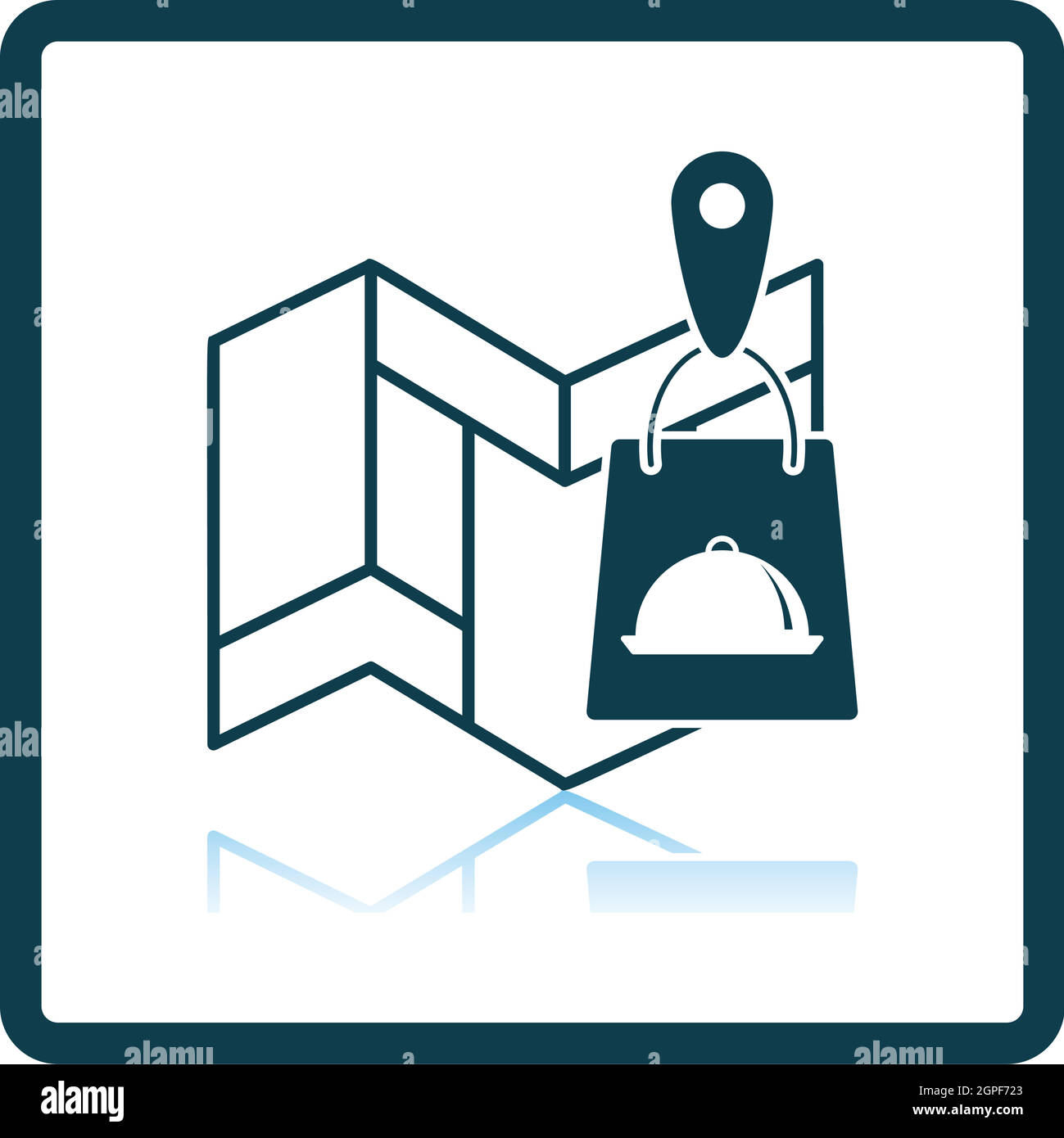 Map With Delivery Food Bag Icon Stock Vector Image & Art - Alamy