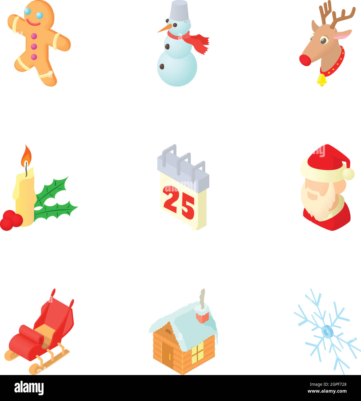 December holiday icons set, cartoon style Stock Vector Image & Art - Alamy