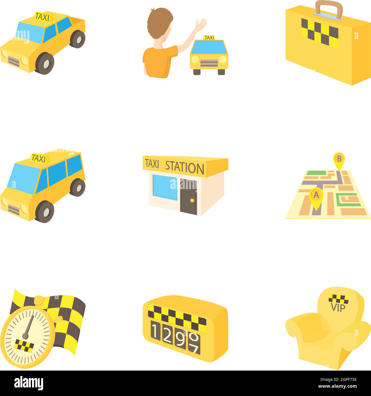 Taxi ride icons set, cartoon style Stock Vector Image & Art - Alamy