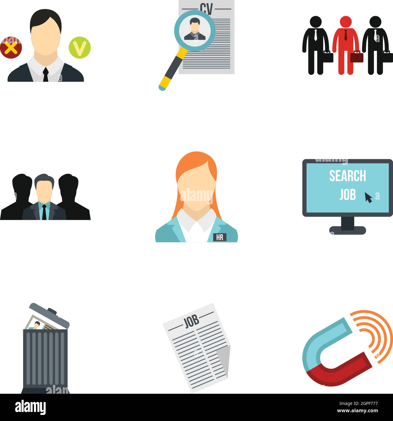 Employee icons set, flat style Stock Vector Image & Art - Alamy
