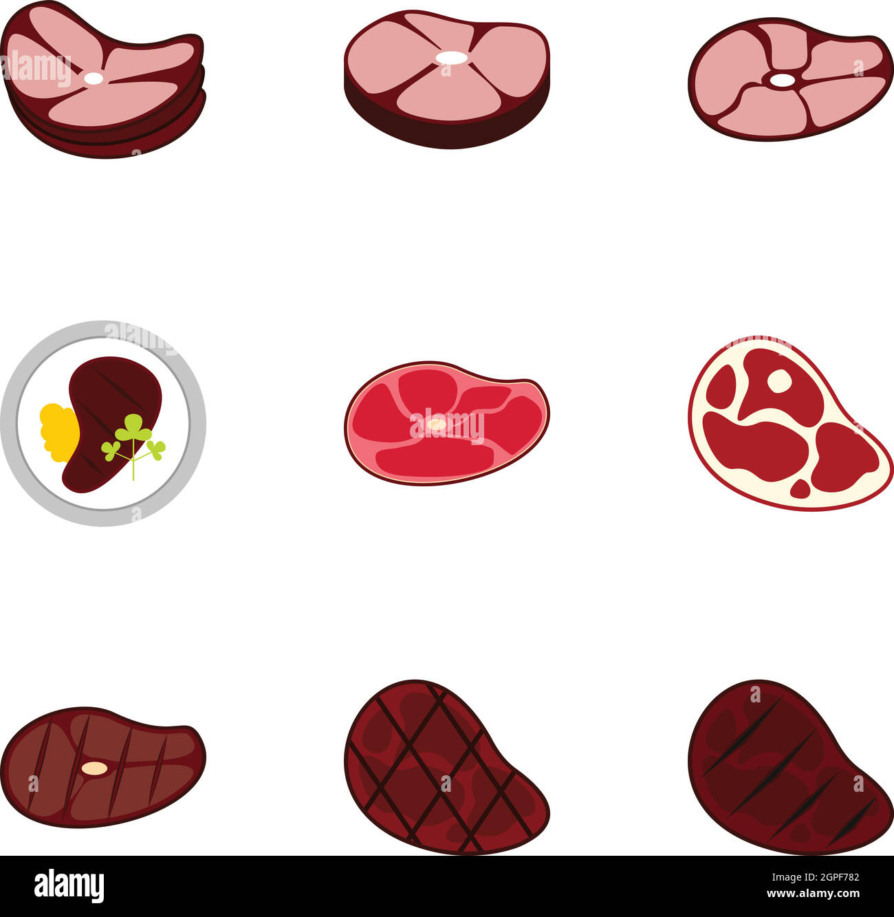 Steak icons set, flat style Stock Vector Image & Art - Alamy