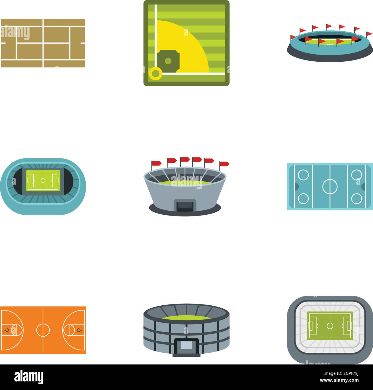 Sports complex icons set, flat style Stock Vector Image & Art - Alamy