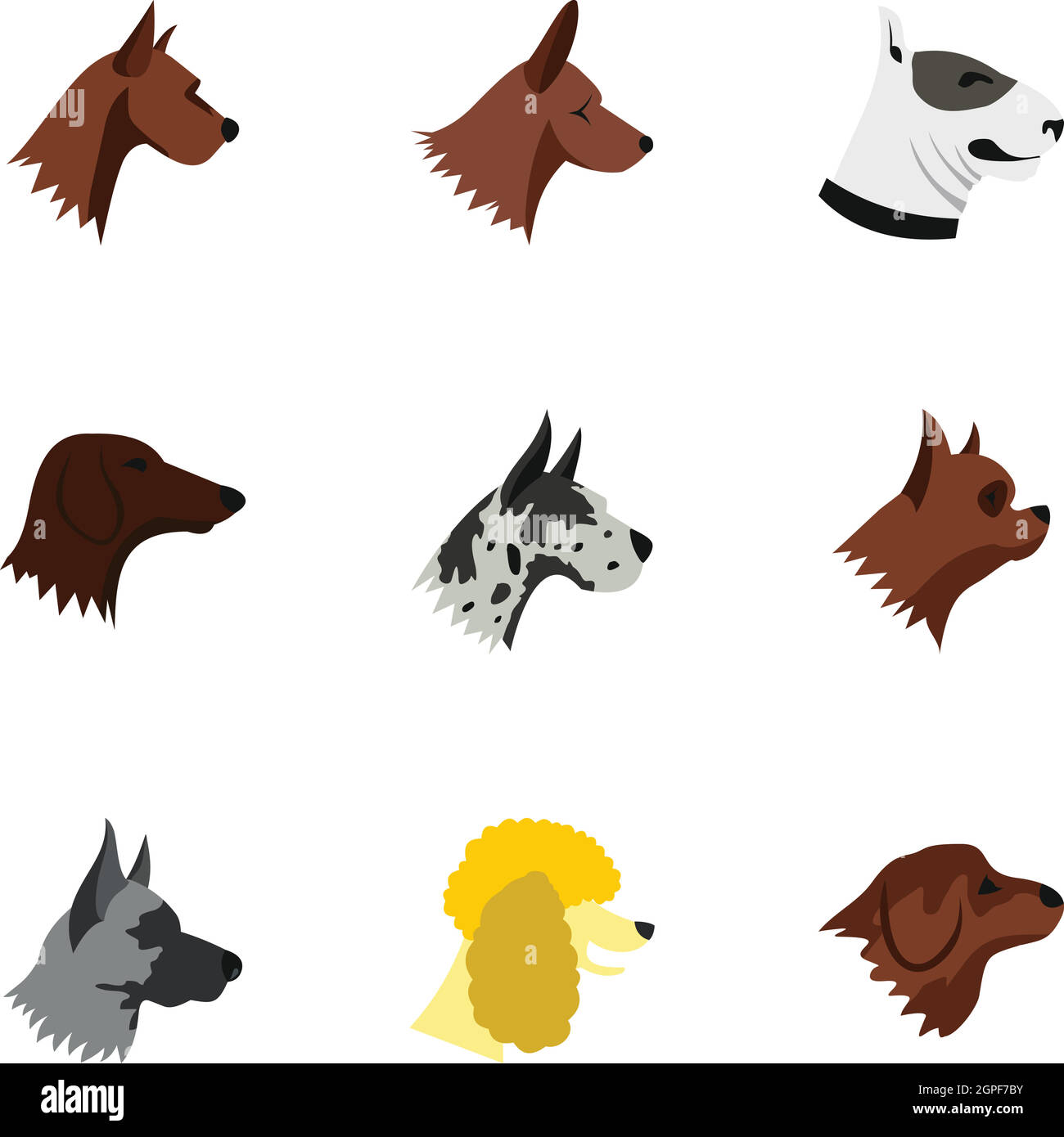 Doggy icons set, flat style Stock Vector Image & Art - Alamy