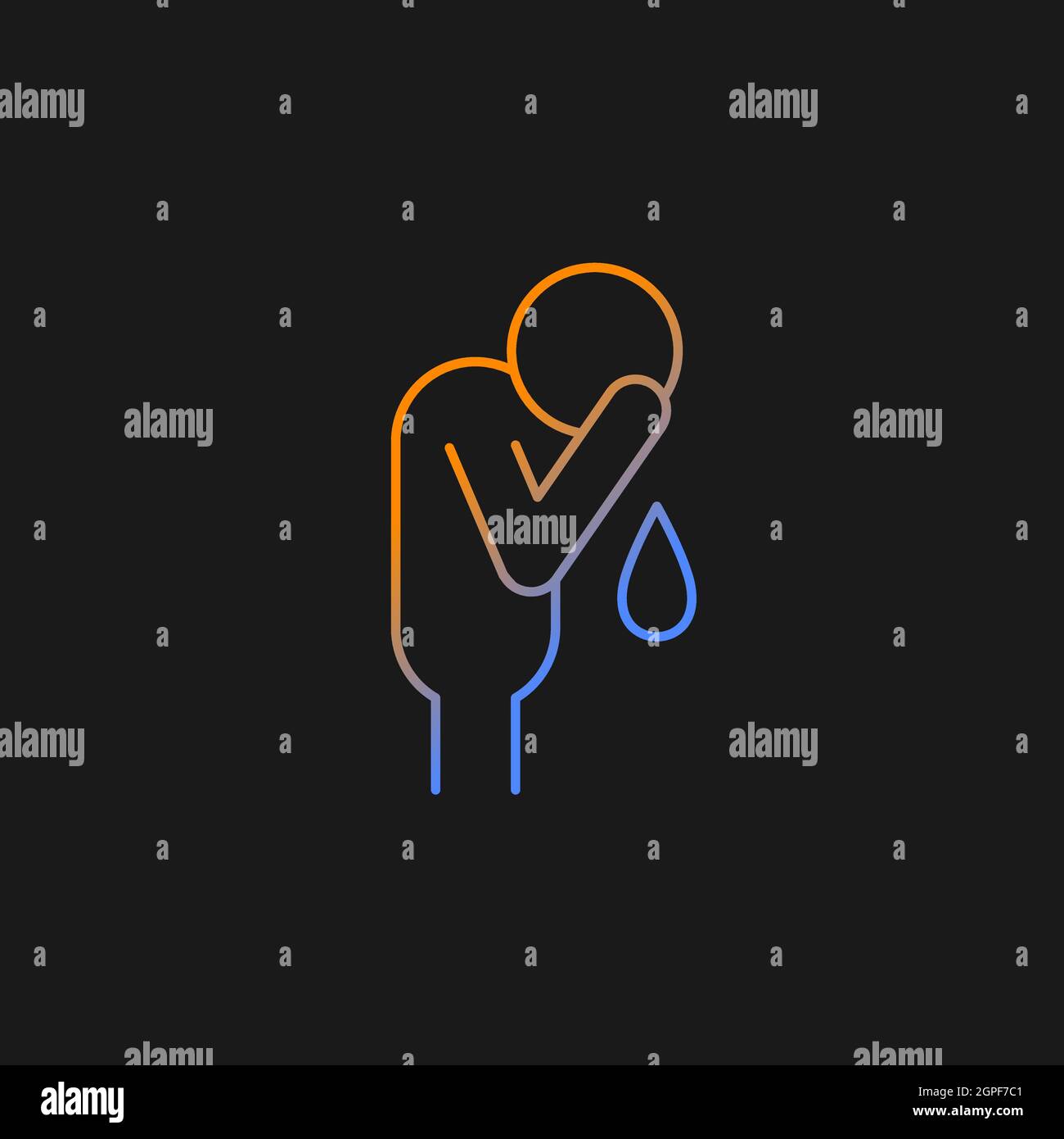 Cry gradient vector icon for dark theme Stock Vector Image & Art - Alamy