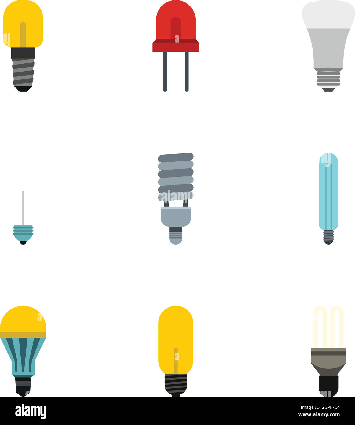 Lamp icons set, flat style Stock Vector Image & Art - Alamy