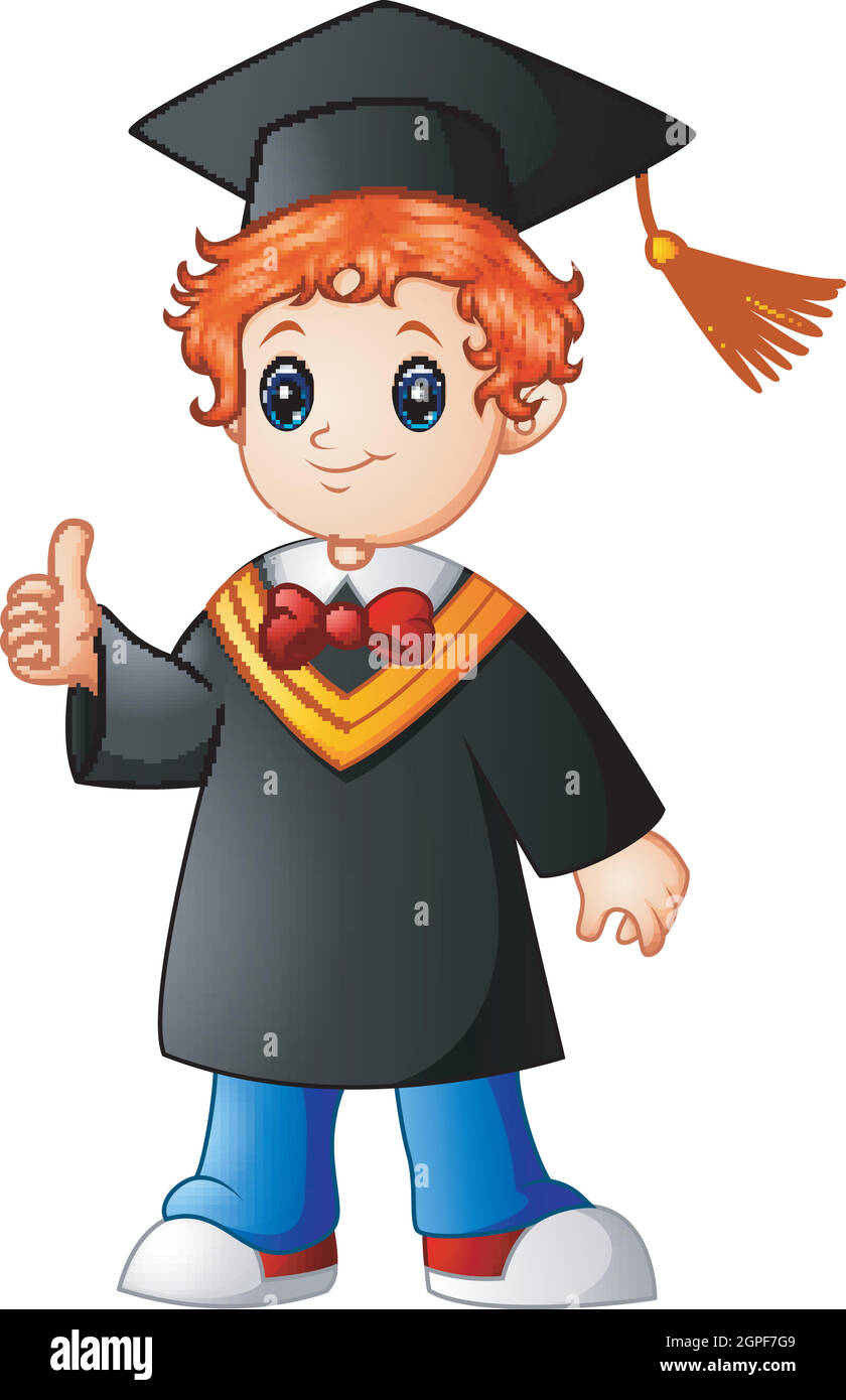 Male graduate giving thumbs up Stock Vector Images - Alamy