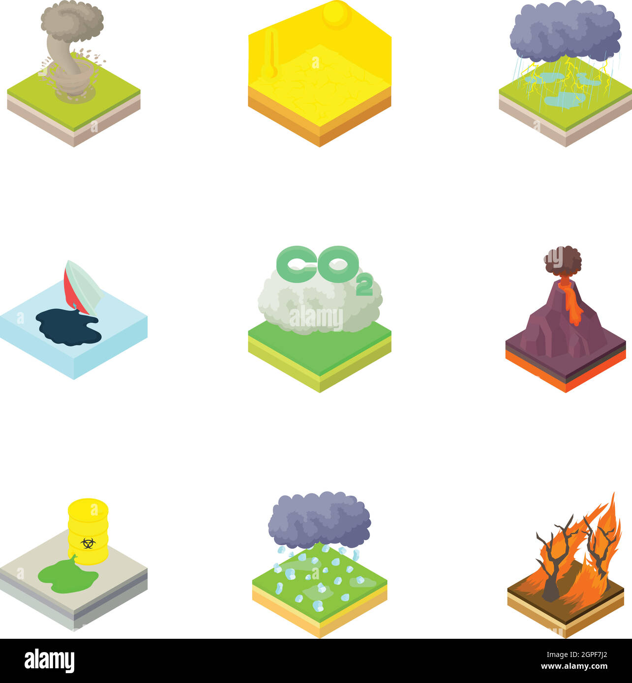Natural disaster icons set, cartoon style Stock Vector Image & Art - Alamy