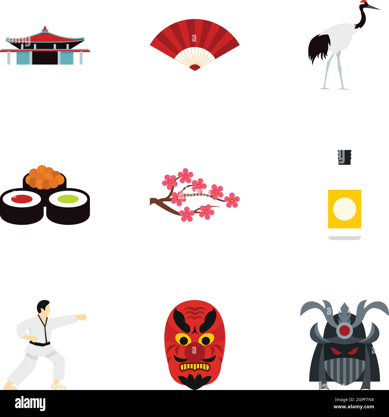 Country Japan icons set, flat style Stock Vector Image & Art - Alamy