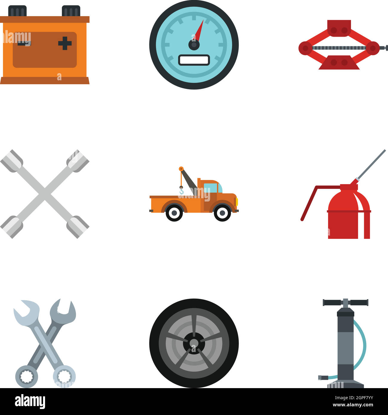 Garage icons set, flat style Stock Vector Image & Art - Alamy
