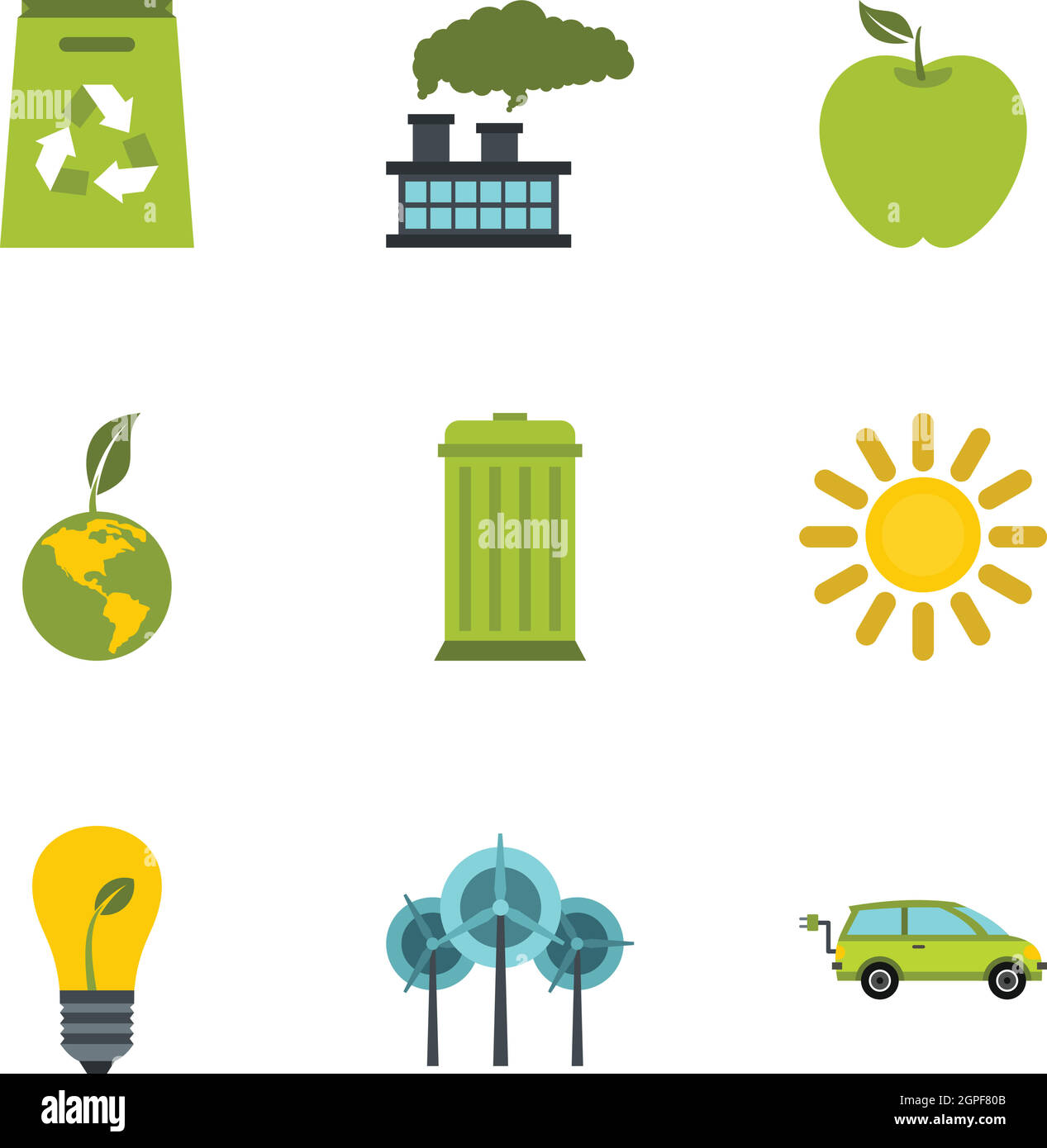 Conservation icons set, flat style Stock Vector Image & Art - Alamy