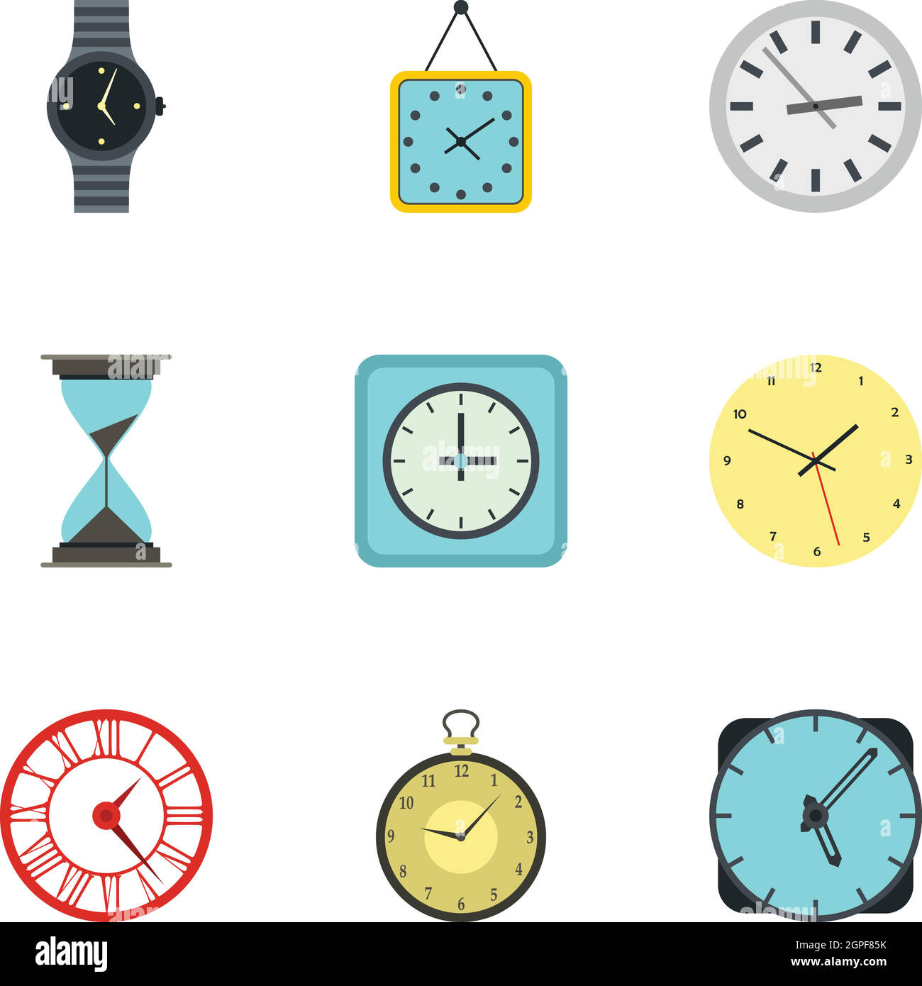 Electronic watch icons set, flat style Stock Vector Image & Art - Alamy