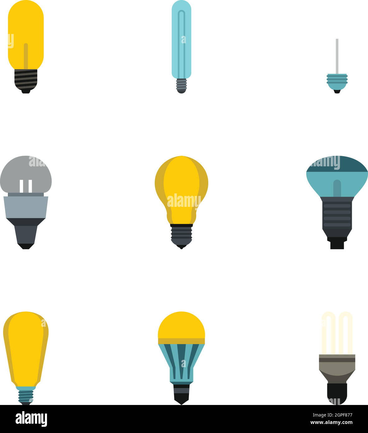 Lighting icons set, flat style Stock Vector Image & Art - Alamy