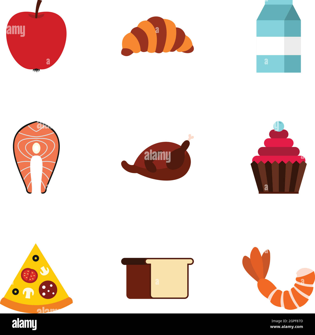 Morning meal icons set, flat style Stock Vector Image & Art - Alamy