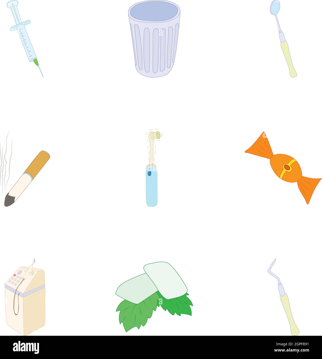 Dental treatment icons set, cartoon style Stock Vector Image & Art - Alamy