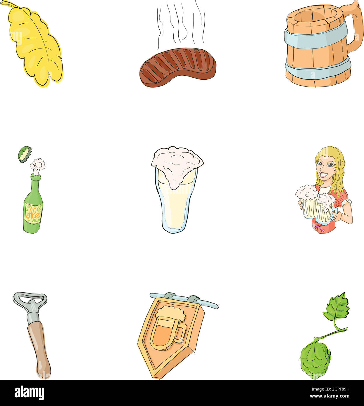 Cartoon illustration alcoholic beverage bottle Stock Vector Images - Alamy