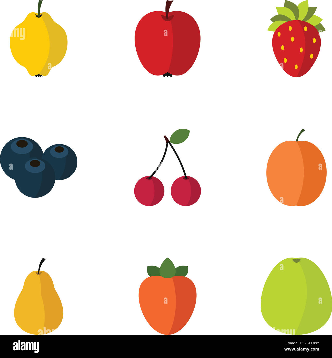 Farm fruits icons set, flat style Stock Vector Image & Art - Alamy