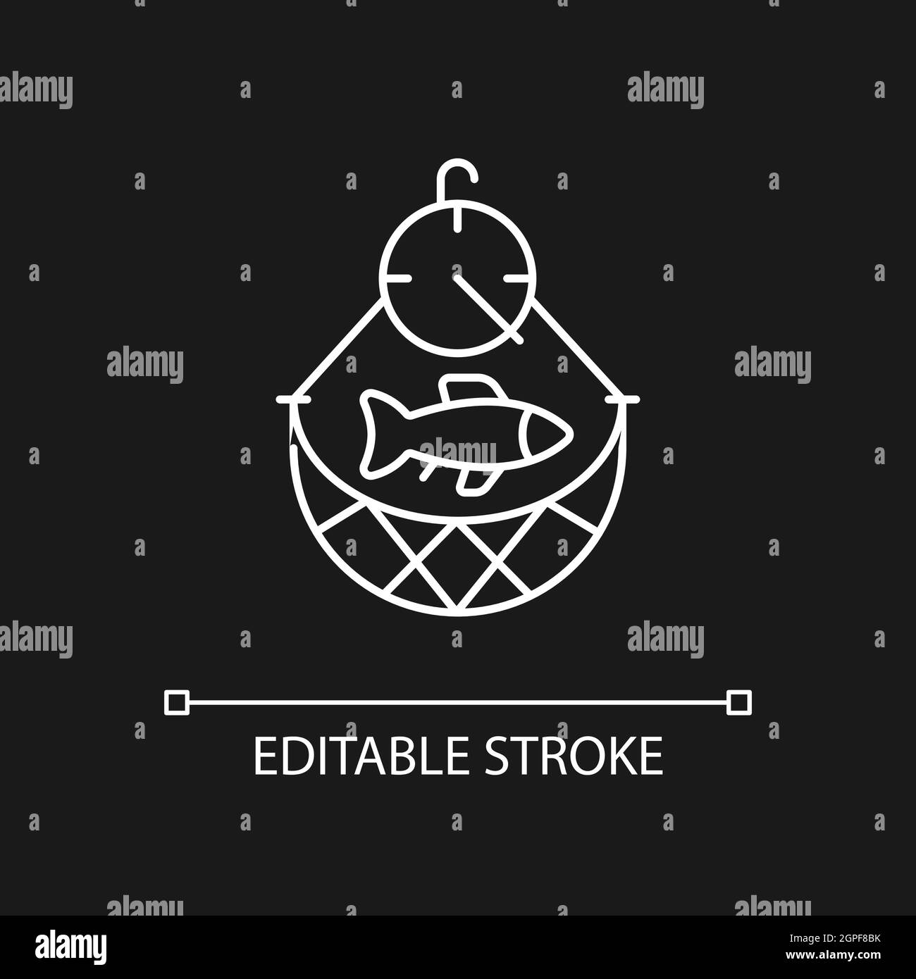 Overfishing white linear icon for dark theme Stock Vector Image & Art ...