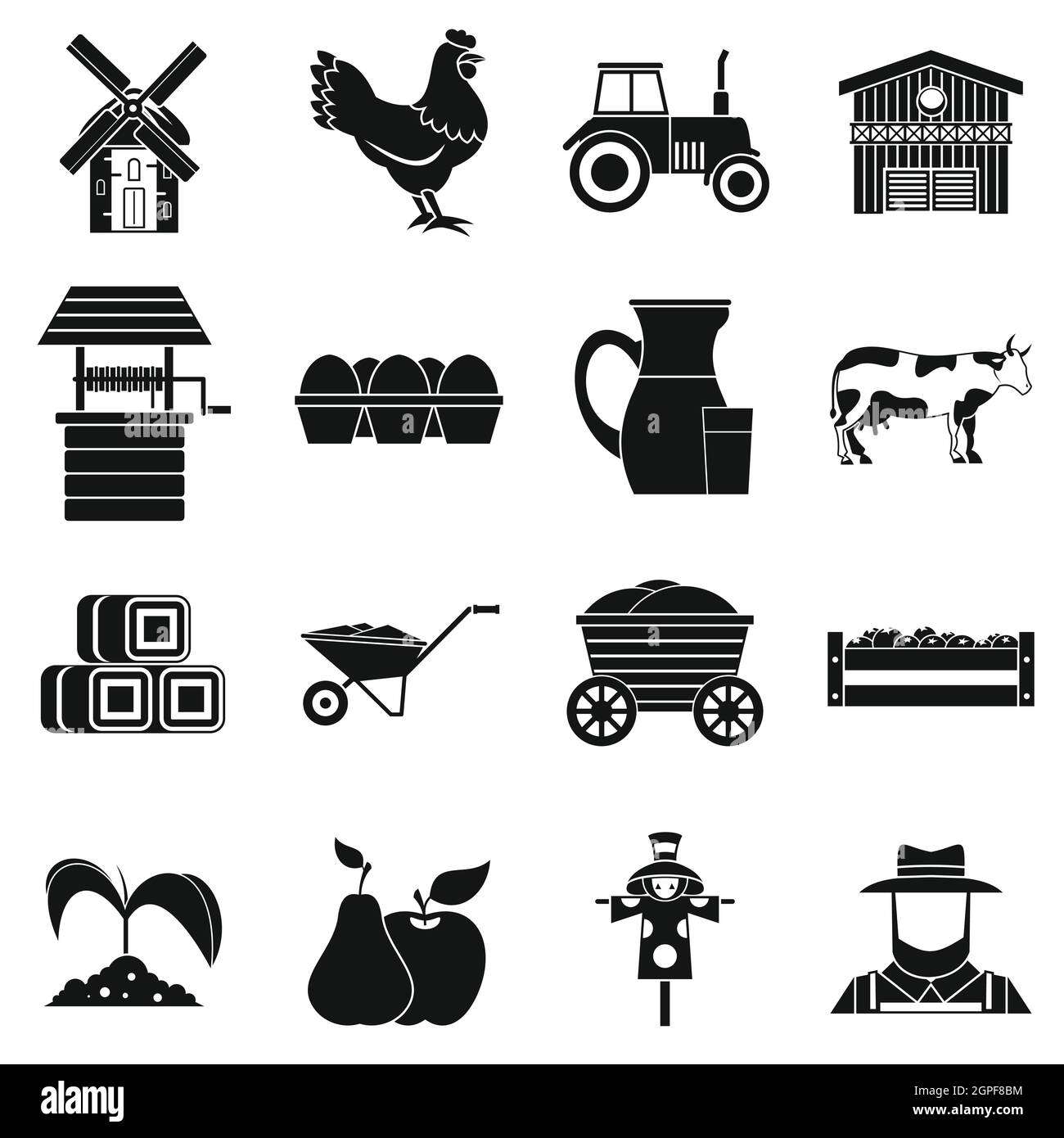 Farm icons set, simple style Stock Vector Image & Art - Alamy