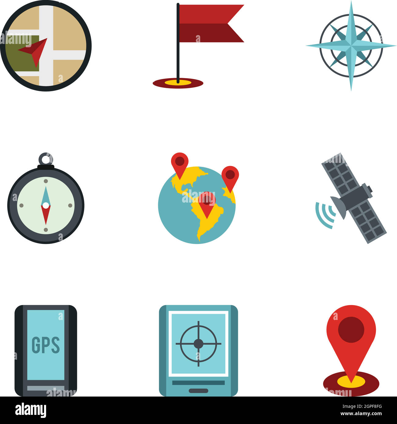 Flat navigation icons, vector hi-res stock photography and images - Alamy