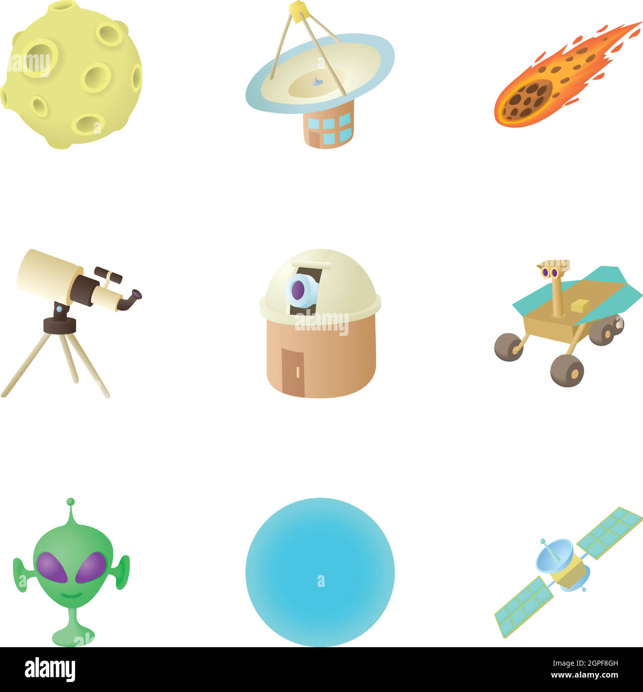 Galaxy icons set, cartoon style Stock Vector Image & Art - Alamy