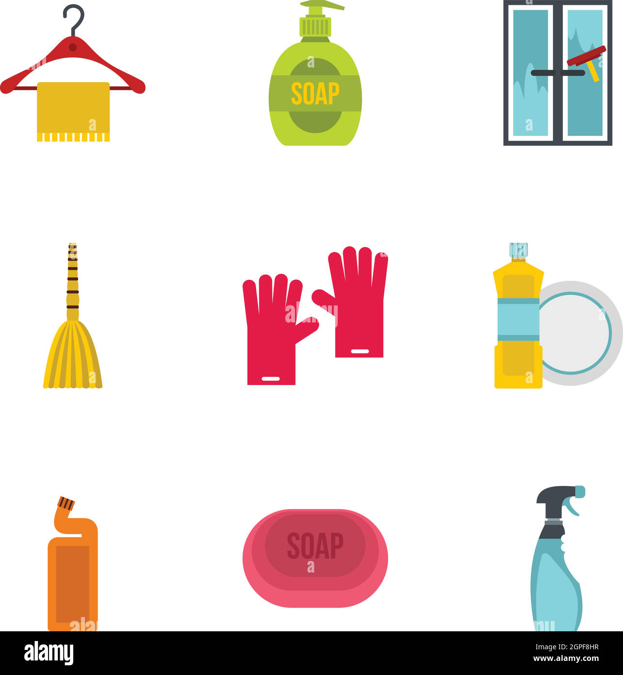Cleansing icons set, flat style Stock Vector Image & Art - Alamy