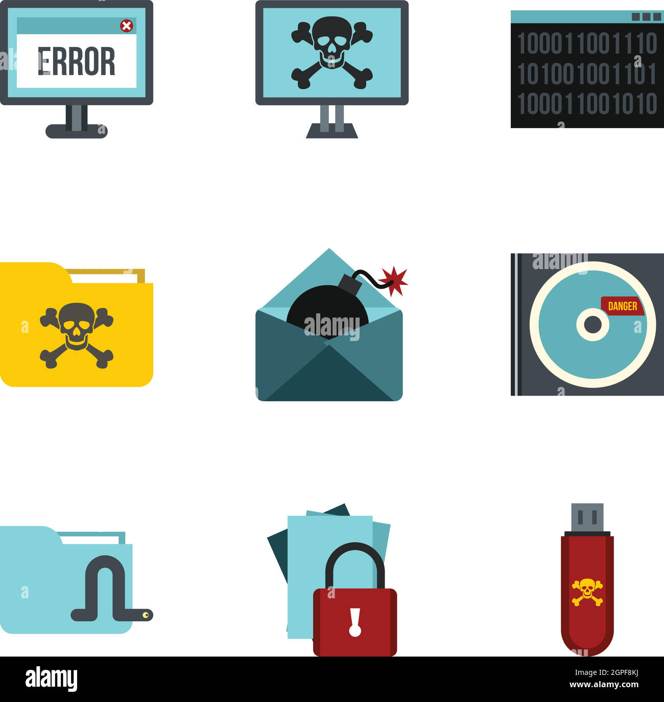 Binary code flat icons Stock Vector Images - Alamy