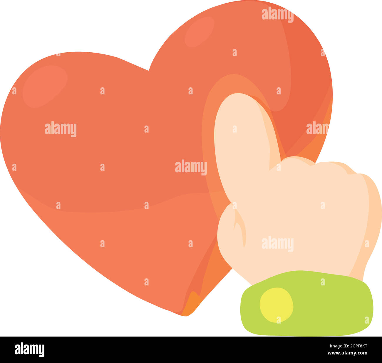 Heart touch icon, cartoon style Stock Vector Image & Art - Alamy