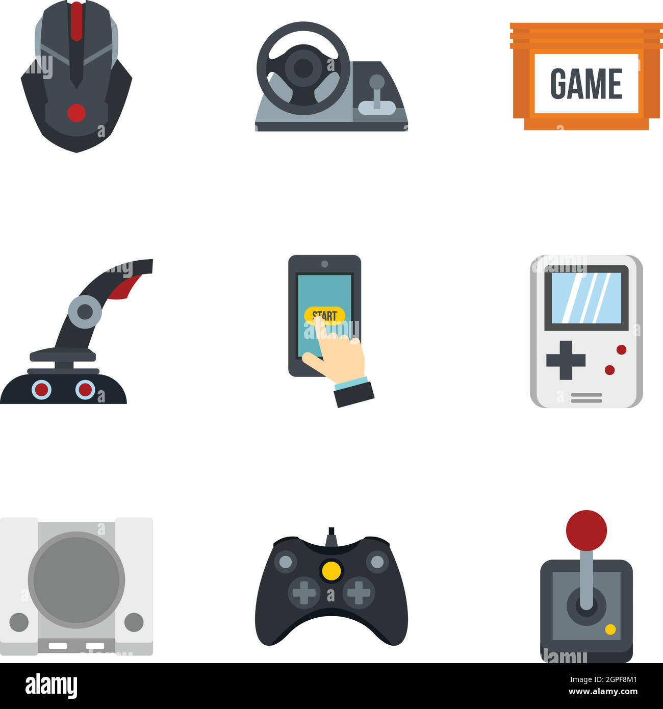 Game console icons set, flat style Stock Vector Image & Art - Alamy