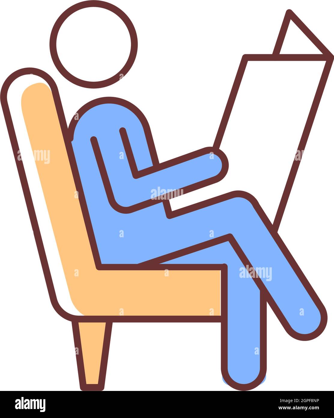 Read newspaper RGB color icon Stock Vector Image & Art - Alamy