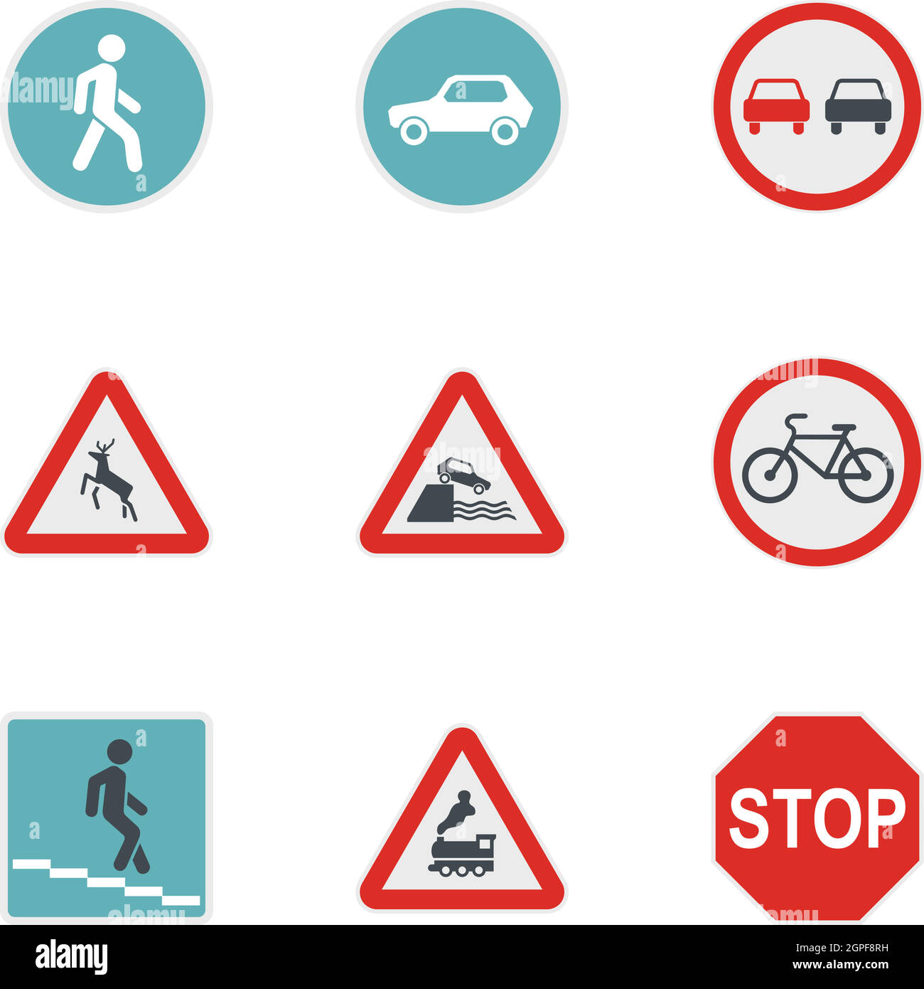 Sign warning icons set, flat style Stock Vector Image & Art - Alamy