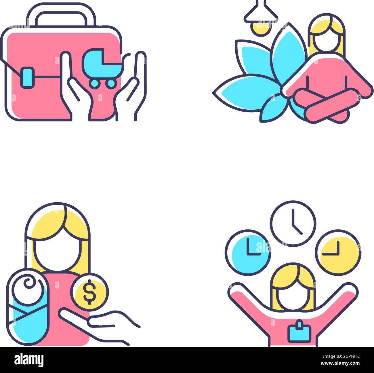 Employee incentives RGB color icons set Stock Vector Image & Art - Alamy