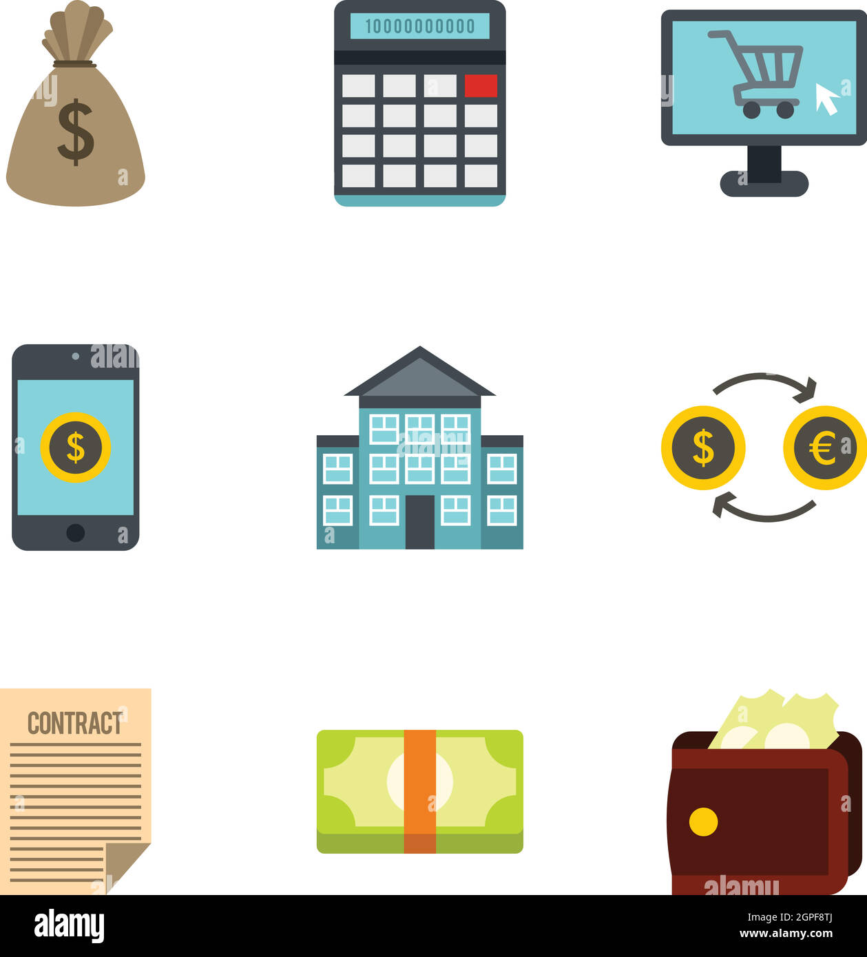 Mobile banking flat icons Stock Vector Images - Alamy