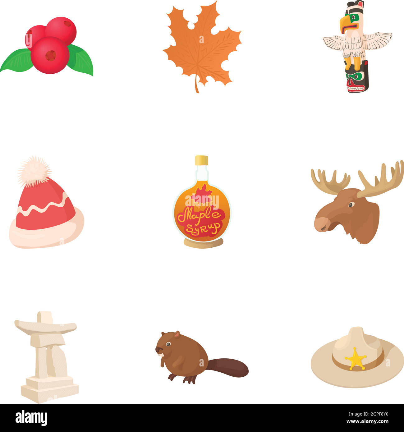 Country Canada icons set, cartoon style Stock Vector Image & Art - Alamy